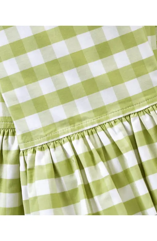 LANDS' END Ruffle Pillowcases - Bright Pistachio Gingham