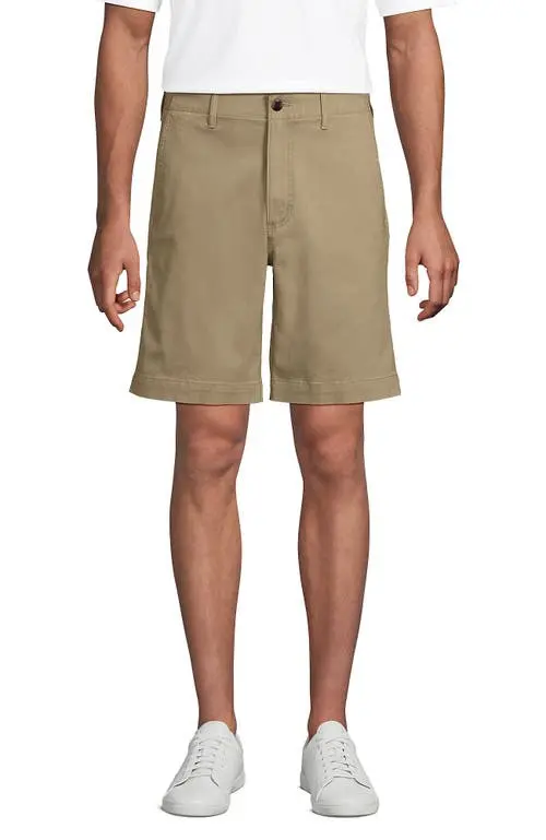 LANDS' END Knockabout 9" Comfort Waist Classic Fit Chino Short - Desert Tan