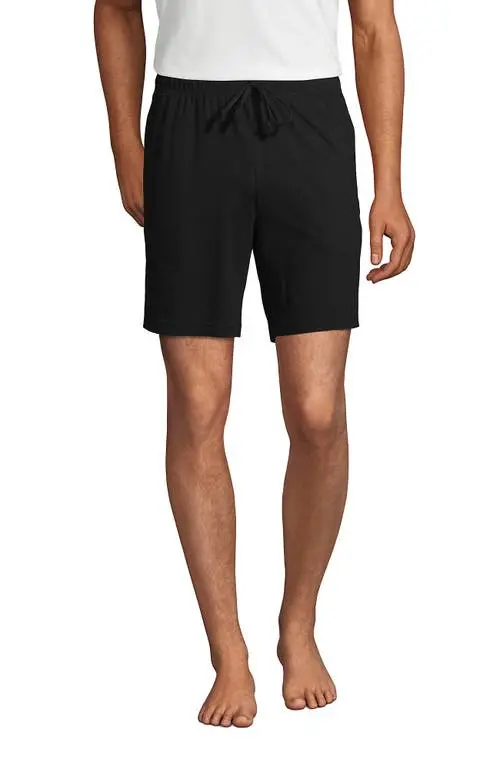 LANDS' END Knit Jersey Pajama Shorts - Black