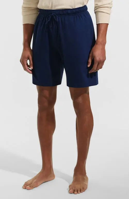 LANDS' END Knit Jersey Pajama Shorts - Deep Sea Navy