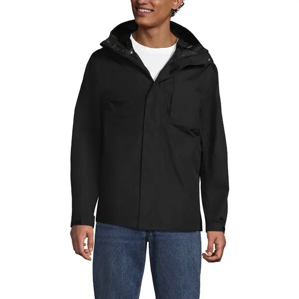 LANDS' END Waterproof Raincoat - True Black