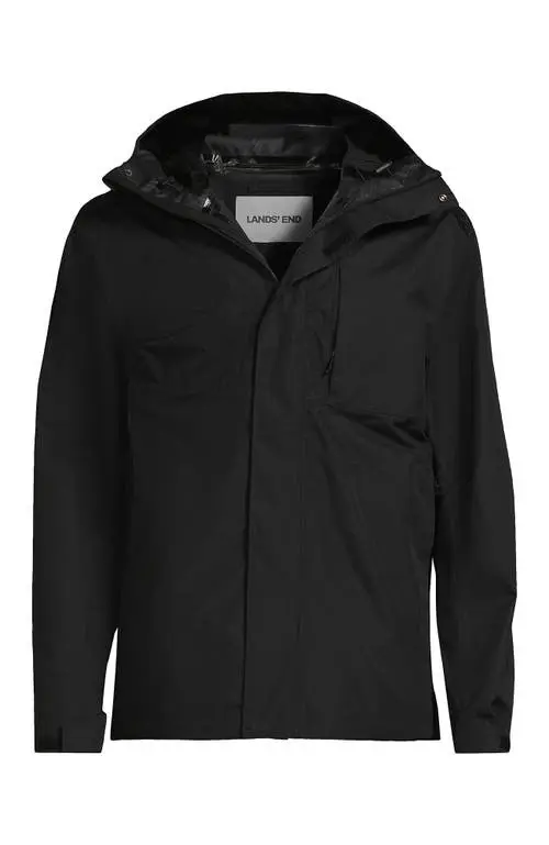 LANDS' END Waterproof Raincoat - True Black