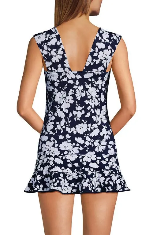 LANDS' END Dd-cup Square Neck Underwire Tankini Top