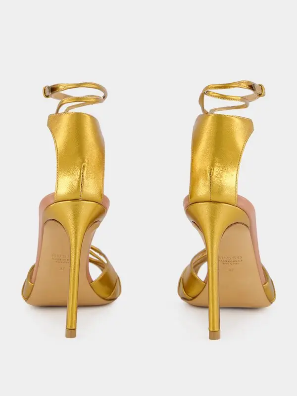 FRANCESCO RUSSO Laminated Nappa Leather Lace-up Sandals