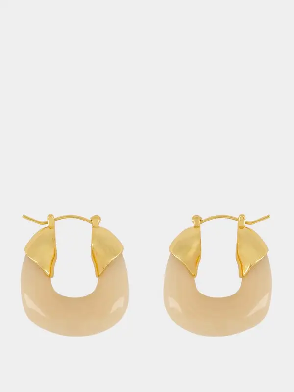 LIZZIE FORTUNATO Organic Gold-plated Hoops In Dove - Beige