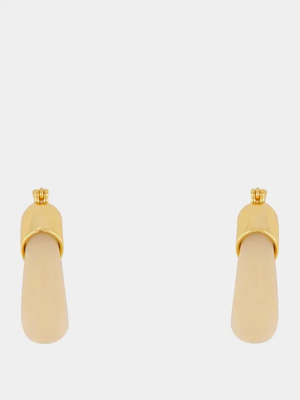 LIZZIE FORTUNATO Organic Gold-plated Hoops - Beige