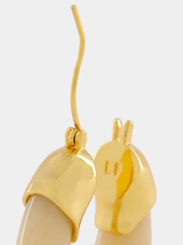LIZZIE FORTUNATO Organic Gold-plated Hoops - Beige
