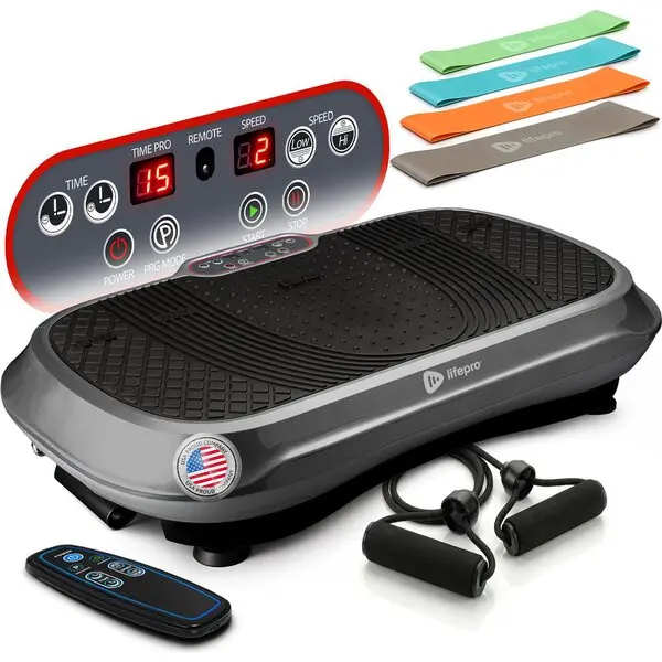 LIFEPRO Vibration Plate Exercise Machine - Grey