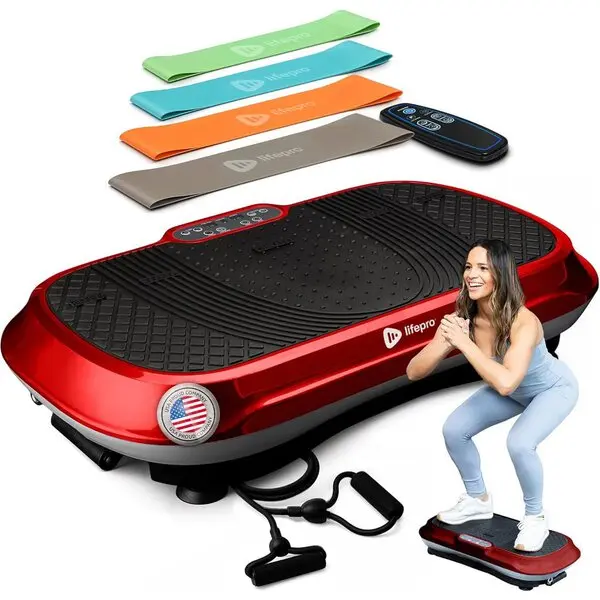 LIFEPRO Vibration Plate Exercise Machine - Red