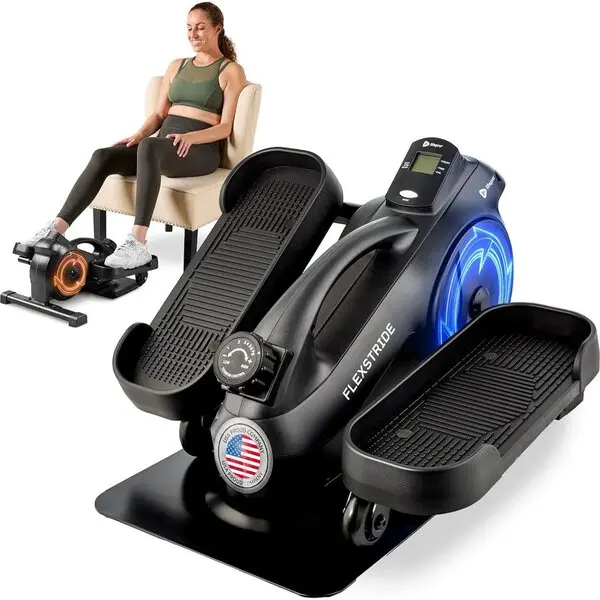 LIFEPRO Flex Stride Under Desk Bike Pedal Mini Elliptical Exerciser - Black