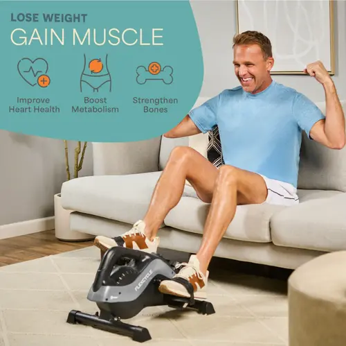 LIFEPRO Flex Stride Under Desk Bike Pedal Mini Elliptical Exerciser - Grey