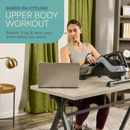 LIFEPRO Flex Stride Under Desk Bike Pedal Mini Elliptical Exerciser - Grey