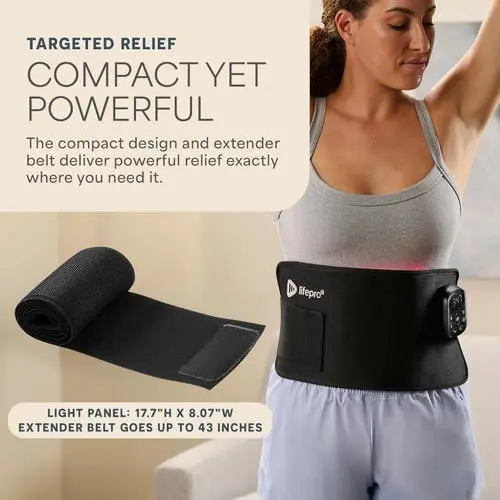 LIFEPRO Allevared Mini Red Light Therapy Belt Mini 660nm & 850nm Infrared Red Light