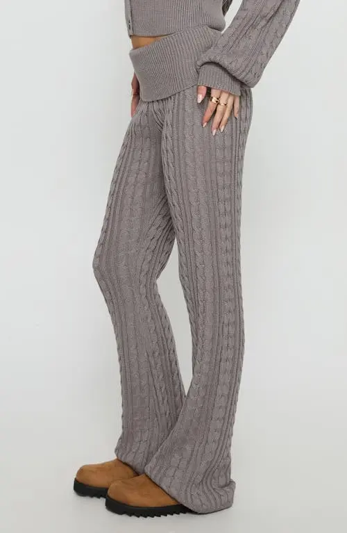 Princess Polly Baleigh Cable Stitch Foldover Pants