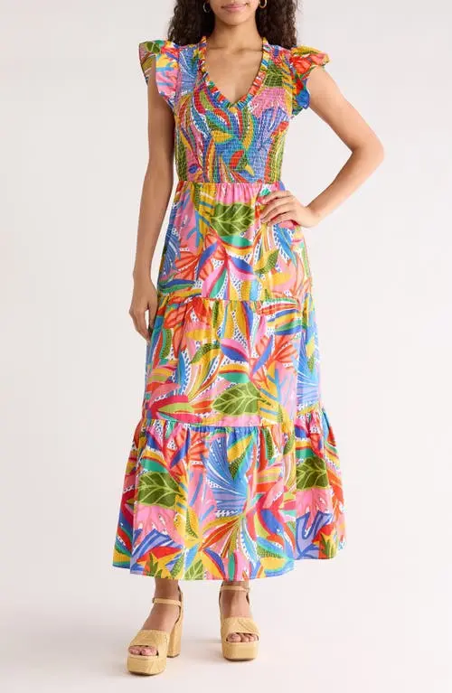 SUGARLIPS Vesper Sunfire Maxi Dress - White-mult