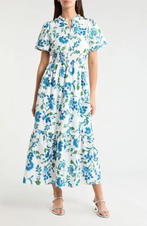 SUGARLIPS Samara Floral Print A-line Dress - White-kelly
