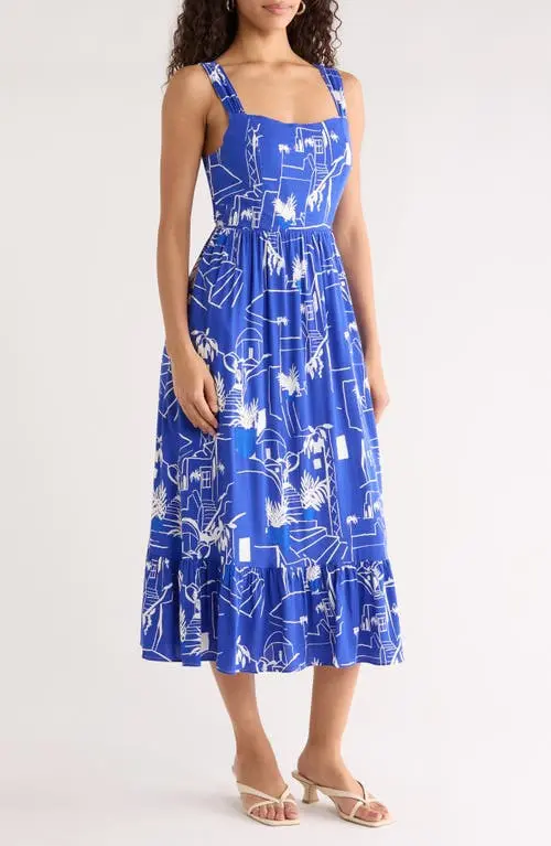 SUGARLIPS Mims Town Sunnyvale Printed Maxi Dress