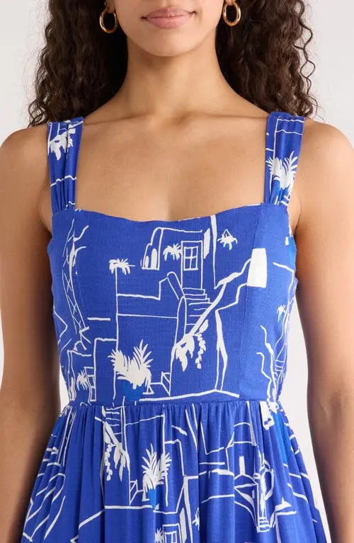 SUGARLIPS Mims Town Sunnyvale Printed Maxi Dress