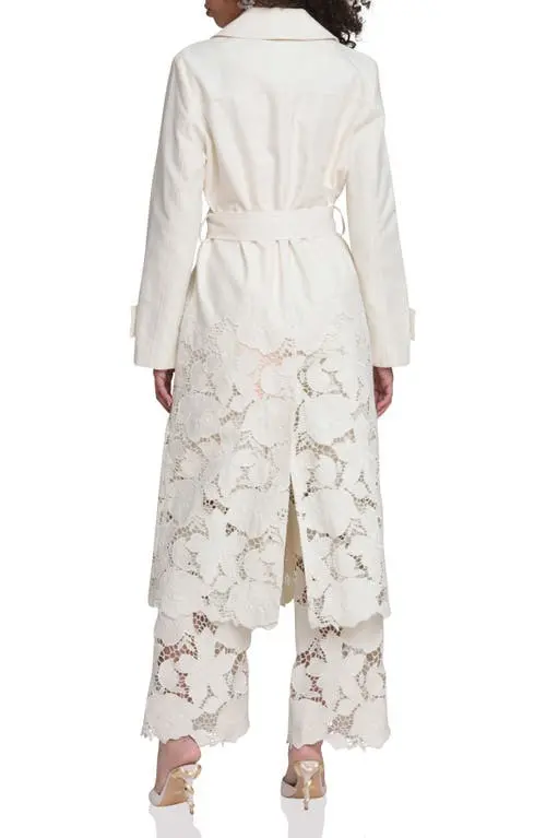 Avec Les Filles Embroidered Maxi Trench Coat
