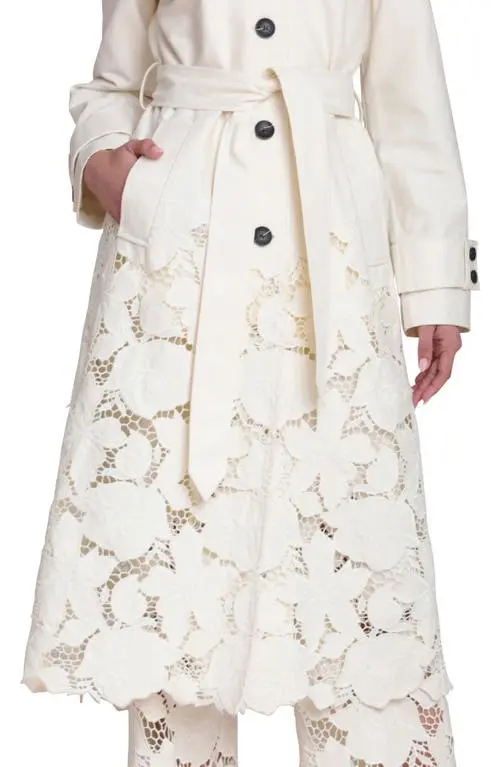 Avec Les Filles Embroidered Maxi Trench Coat