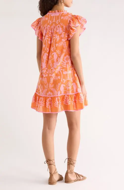 SUGARLIPS Davina Floral Egga Shift Minidress - Pink-orange-multi