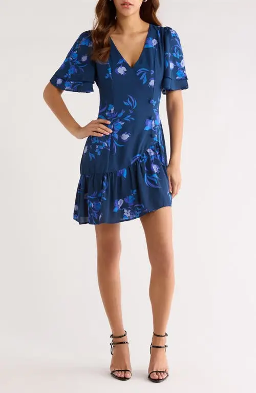 SUGARLIPS Niva Floral Rivane Minidress - Navy-blues