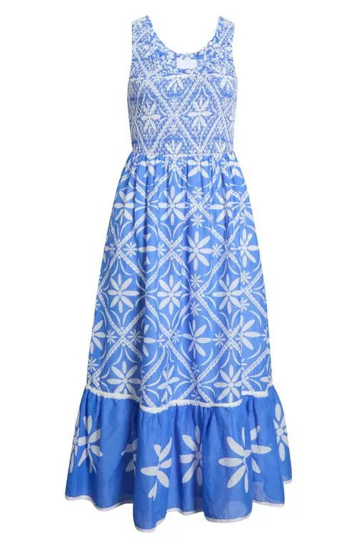 SUGARLIPS Alexie Floral Jersey Smocked Midi Sundress