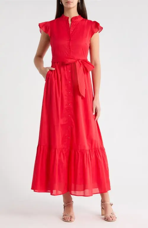 SUGARLIPS Lenira A-line Cotton Dress - Red