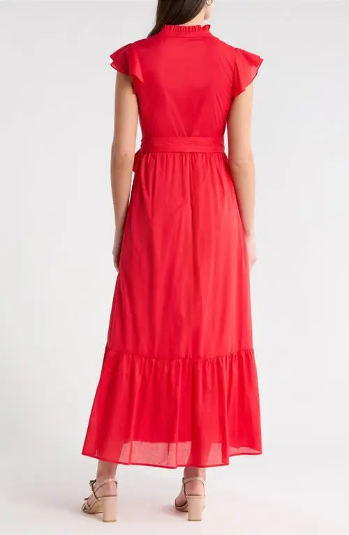 SUGARLIPS Lenira A-line Cotton Dress - Red