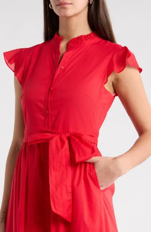 SUGARLIPS Lenira A-line Cotton Dress - Red