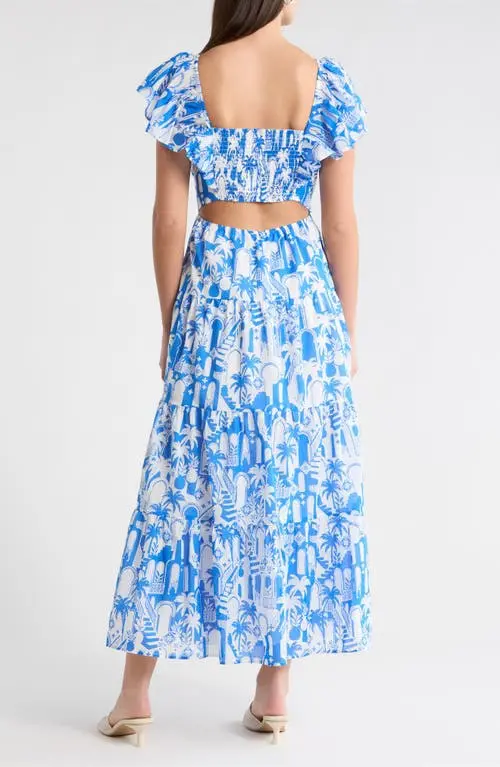 SUGARLIPS Nala Tiered Smocked Maxi Sundress
