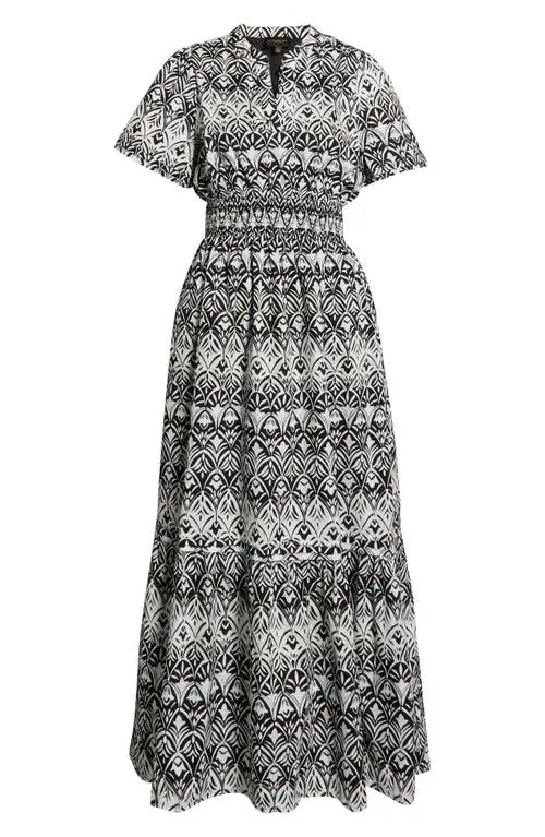 SUGARLIPS Floral Print A-line Dress - Black-white