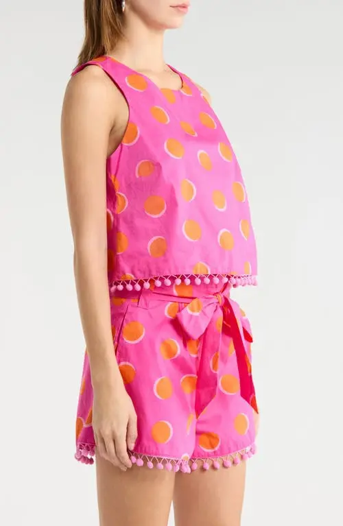 SUGARLIPS Rosy Polka Dot Taisy Sleeveless Top