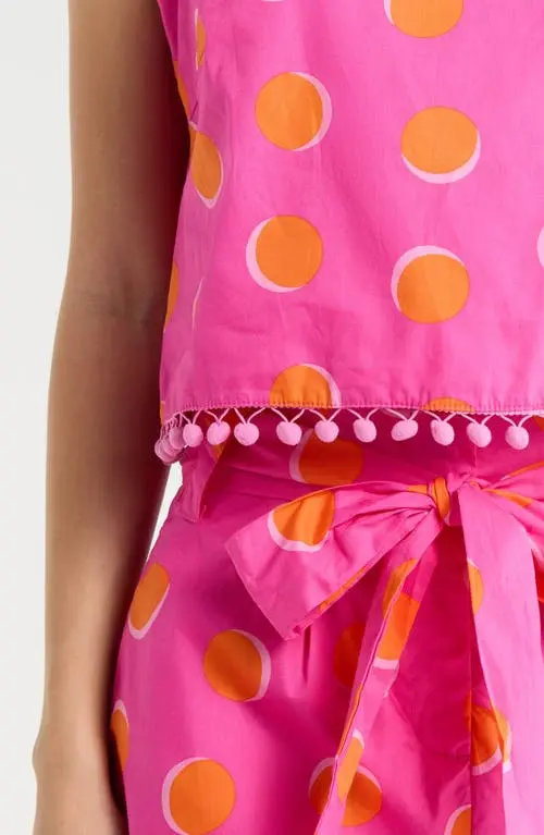 SUGARLIPS Rosy Polka Dot Taisy Sleeveless Top