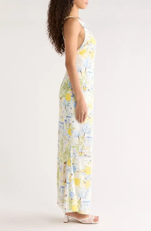 SUGARLIPS Mizie Open Back Maxi Dress - Blue-multi
