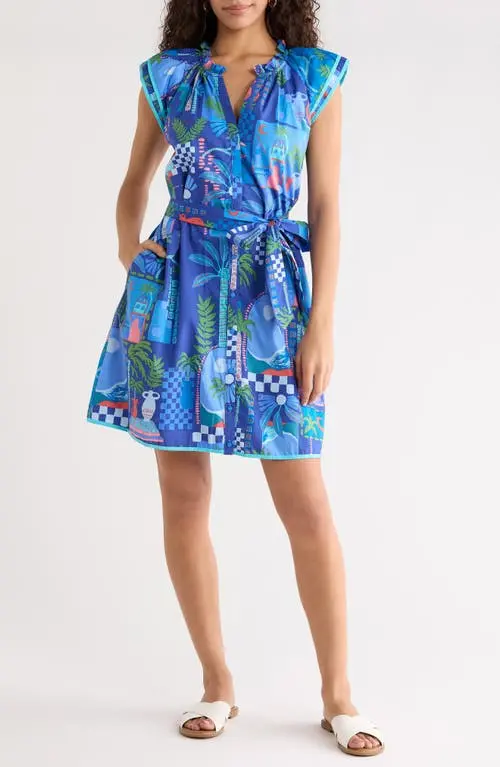 SUGARLIPS Punta Alta Olera Shift Dress - Cobalt-combo