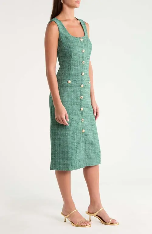 SUGARLIPS Adriella Sleeveless Tweed Dress - Kelly