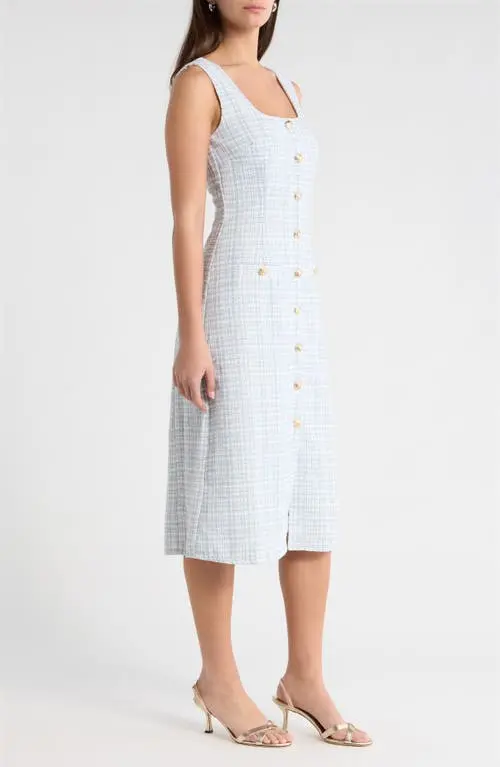 SUGARLIPS Adriella Tweed Dress - White-blue