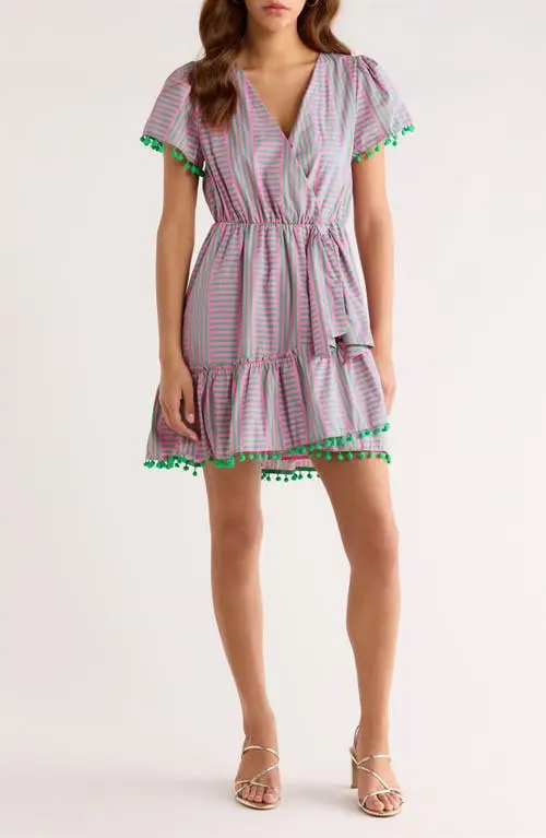 SUGARLIPS Valda Mixed Stripe Cotton Dress - Pink-green-multi