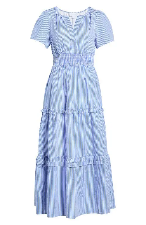SUGARLIPS Haylie A-line Dress - Blue-wht-stripe
