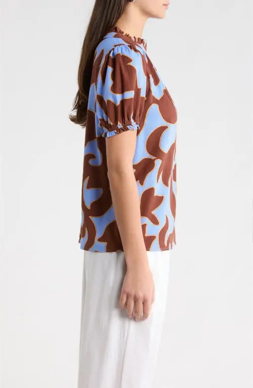 SUGARLIPS Briley Abstract Puff Sleeve Top