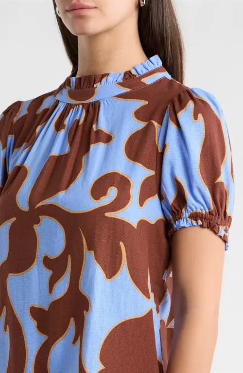 SUGARLIPS Briley Abstract Puff Sleeve Top