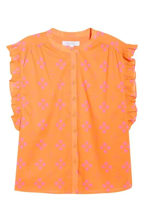 SUGARLIPS Donna Dot Hessi Sleeveless Button-up Shirt - Orange-pink