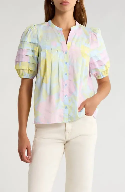 SUGARLIPS Renzo Toile Woven Shirt - Light Blue/pink