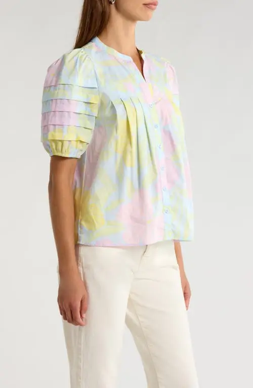 SUGARLIPS Renzo Toile Woven Shirt - Light Blue/pink