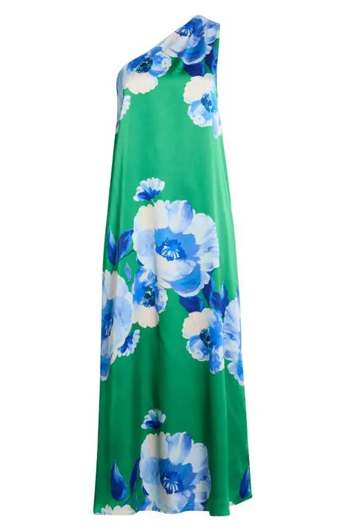 SUGARLIPS Glena Floral One-shoulder Maxi Dress - Green-blues