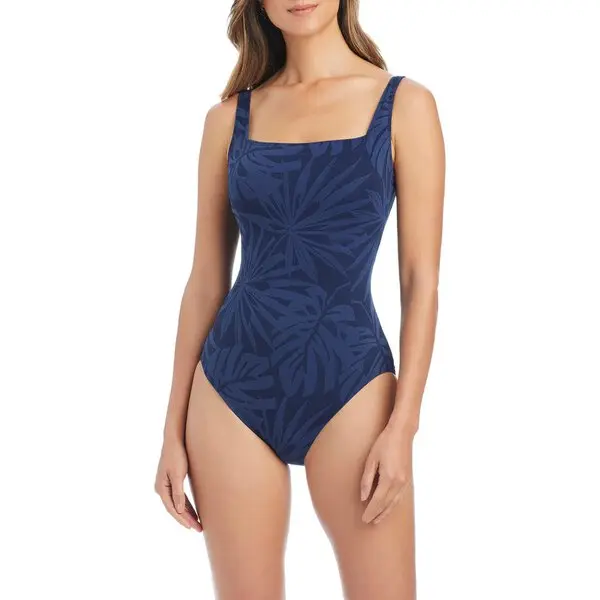 BLEU BY ROD BEATTIE Square Neck One-piece Swimsuit - Midnight