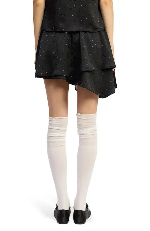 JACQUIE THE LABEL Tegan Dot Asymmetric Miniskirt