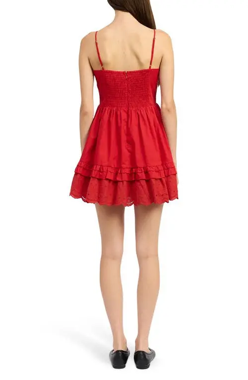 JACQUIE THE LABEL Eyelet Ruffle Minidress