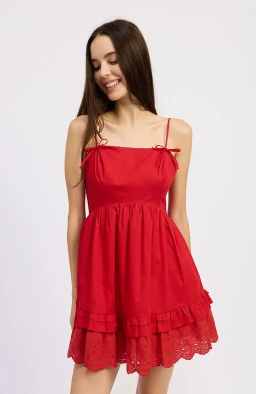 JACQUIE THE LABEL Eyelet Ruffle Minidress